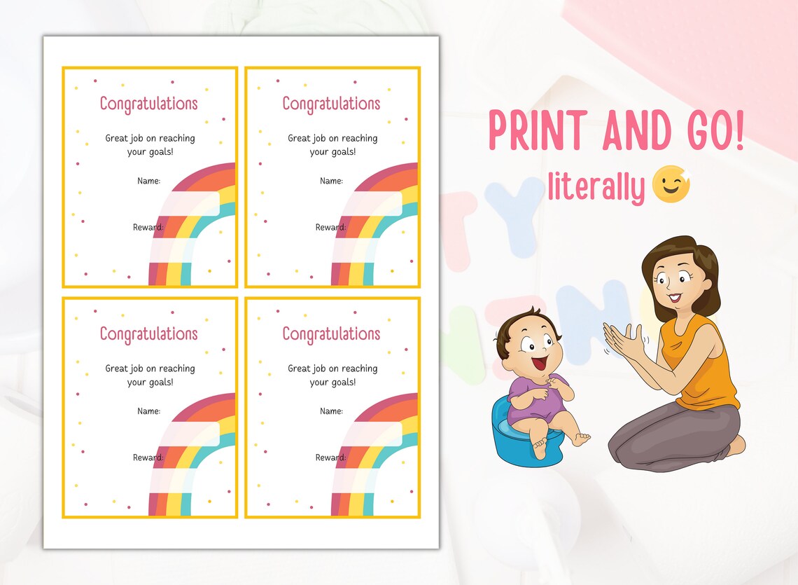 Potty Training Chart Bundle, Prize Chart for Kids, Kids Chart ...