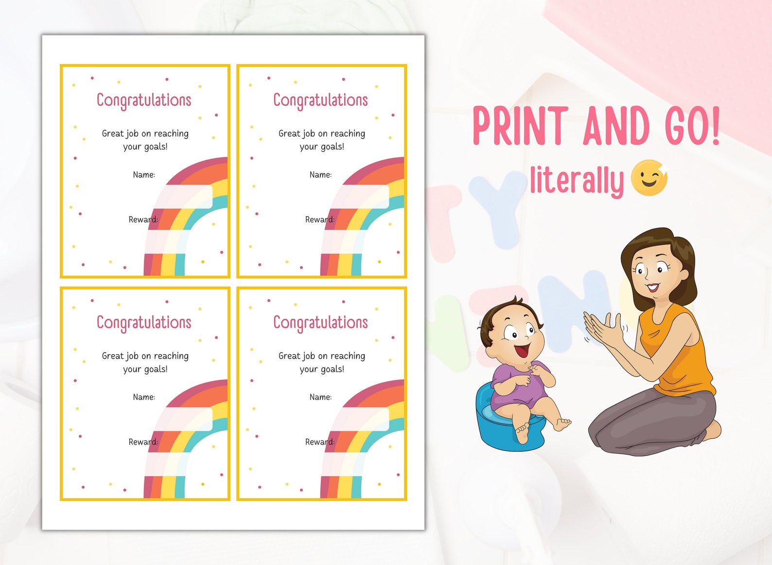 Potty Training Chart Bundle, Prize Chart for Kids, Kids Chart ...