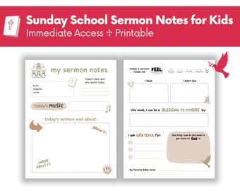 Sermon Notes Sermon Notes Template Digital Print (Download Now) - Etsy