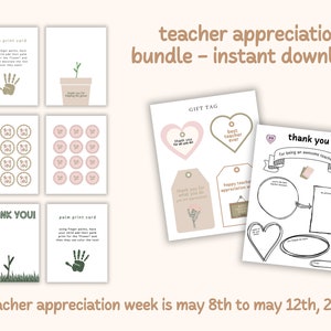 Teacher Appreciation Week Printables Bundle, Fill in Blank Printable ...