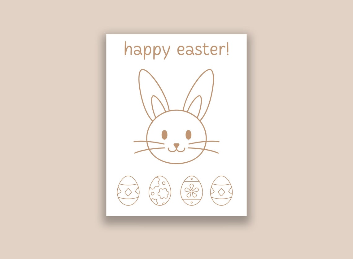 Easter Bunny Coloring Page Printable, Instant Download PDF Digital ...