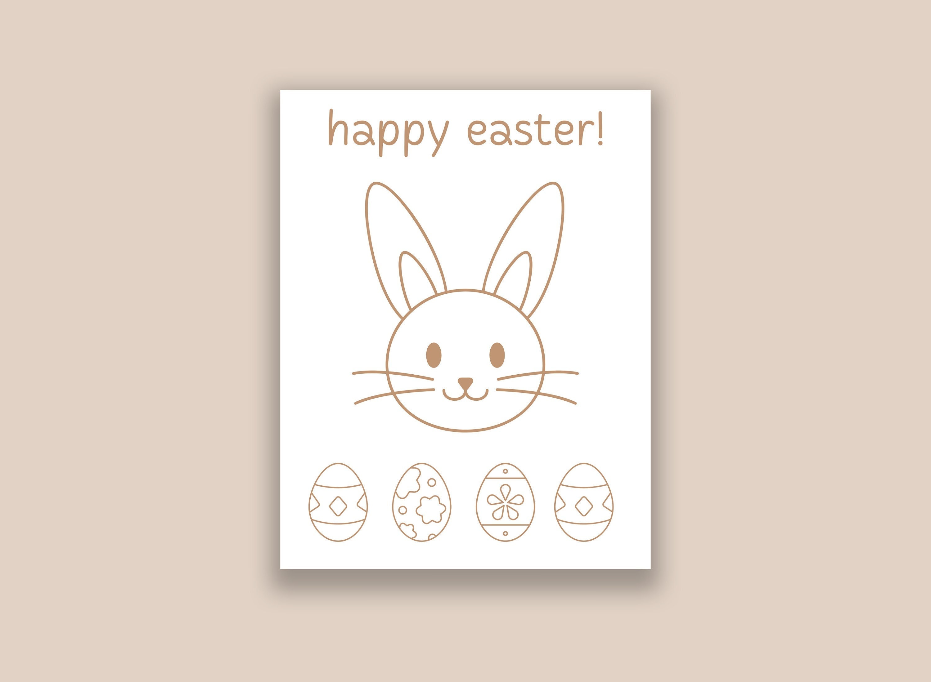 Easter Bunny Coloring Page Printable, Instant Download PDF Digital ...