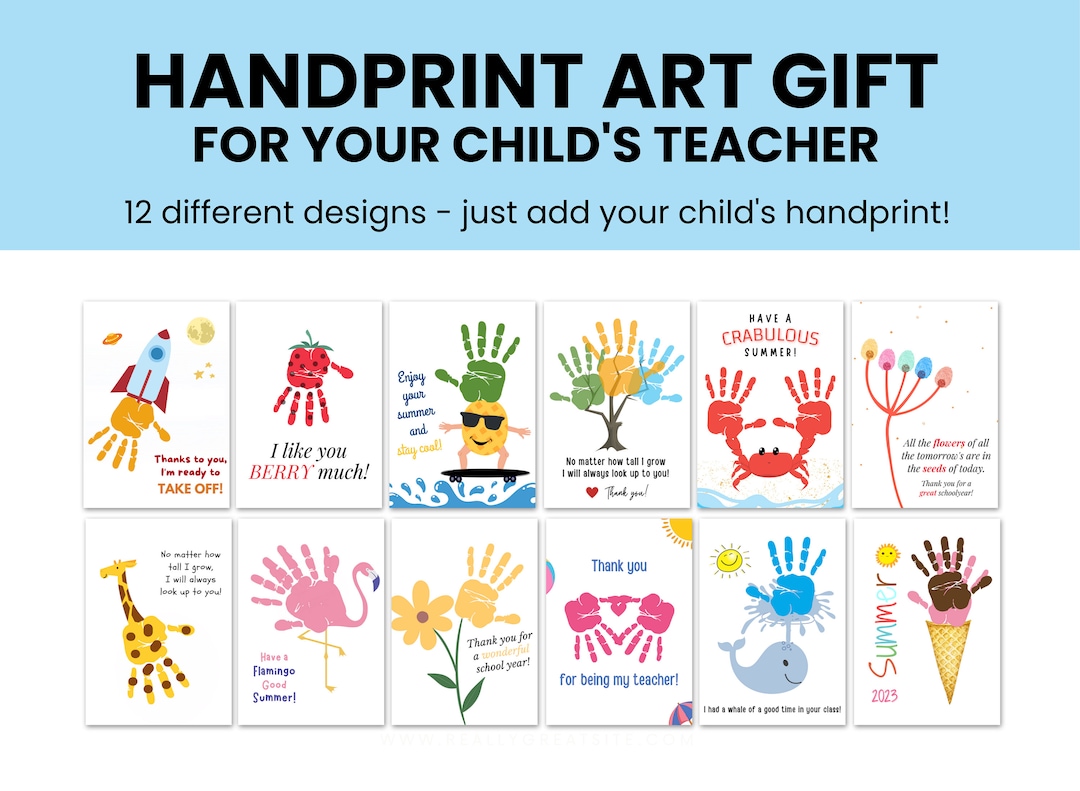 Handprint Art for Teacher Gift, Teachers Plant Seeds, DIY Teacher Gift ...