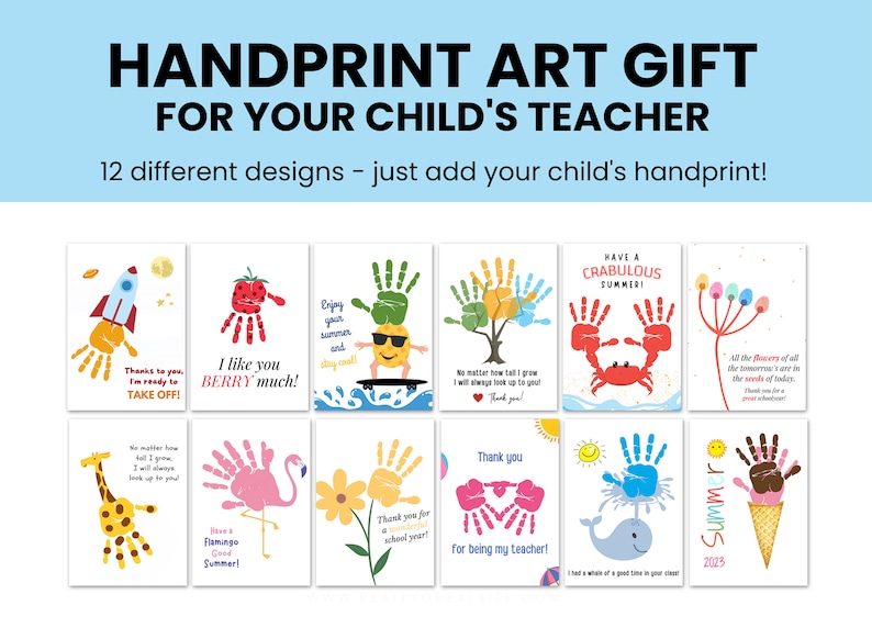 Handprint Art for Teacher Gift, Teachers Plant Seeds, DIY Teacher Gift ...
