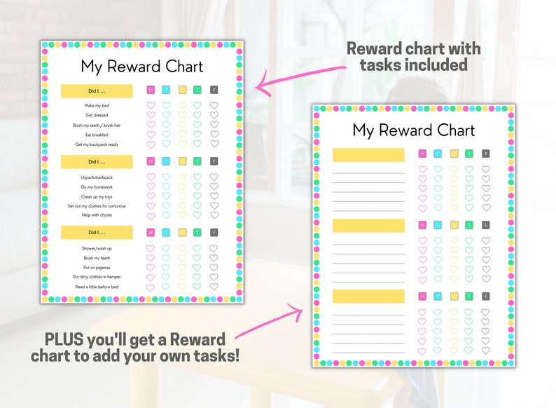 Chore Chart for Kids Printable, Daily Chore Chart, Responsibility Chore ...