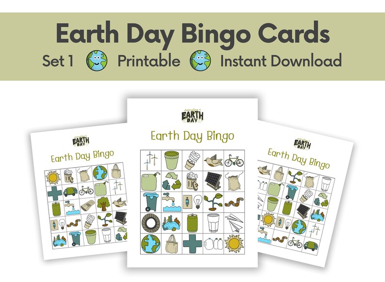 Earth Day Printables Preschool, Earth Day Bingo Cards, Earth Day ...
