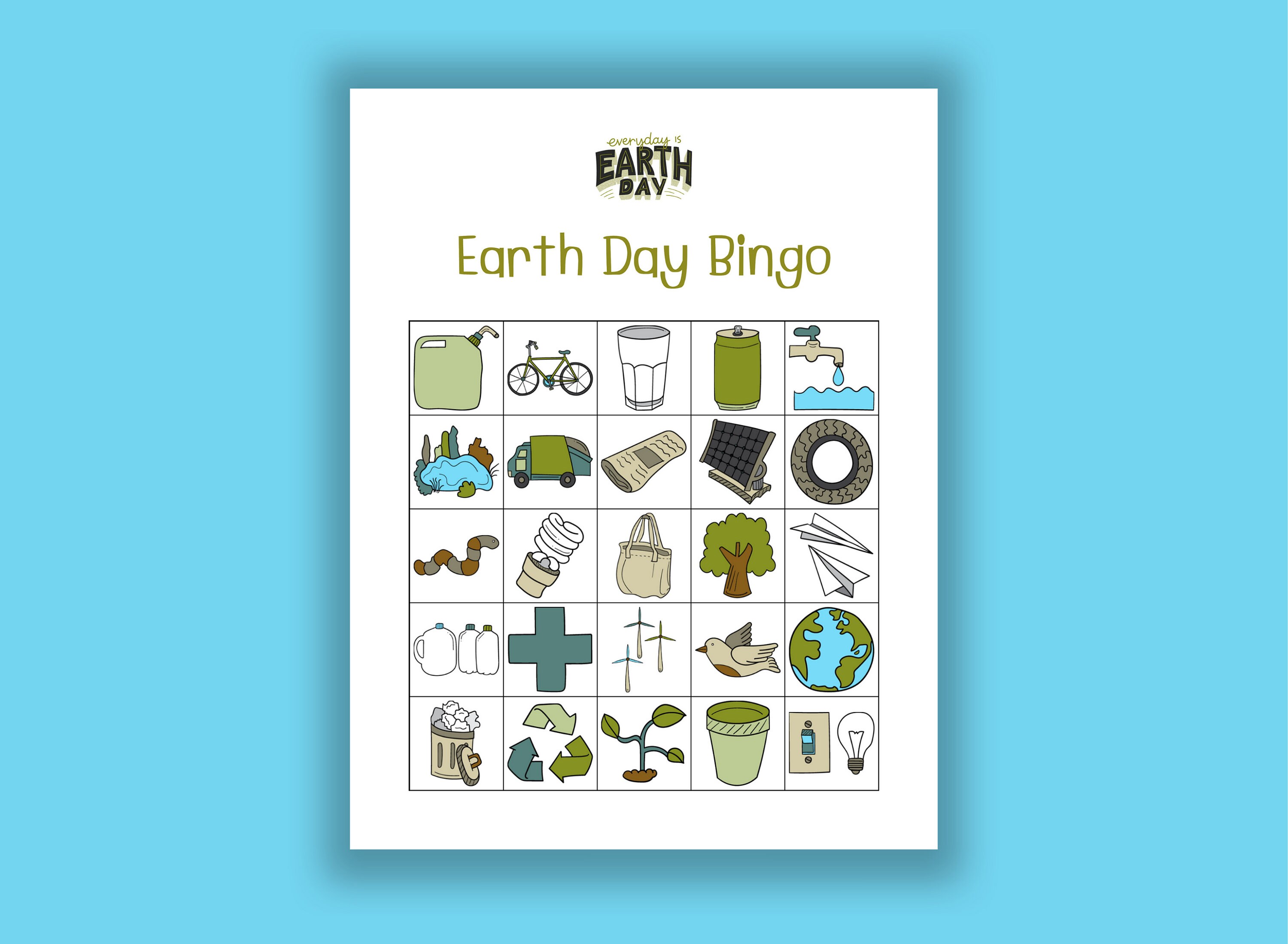 Earth Day Printables Preschool, Earth Day Bingo Cards, Earth Day ...