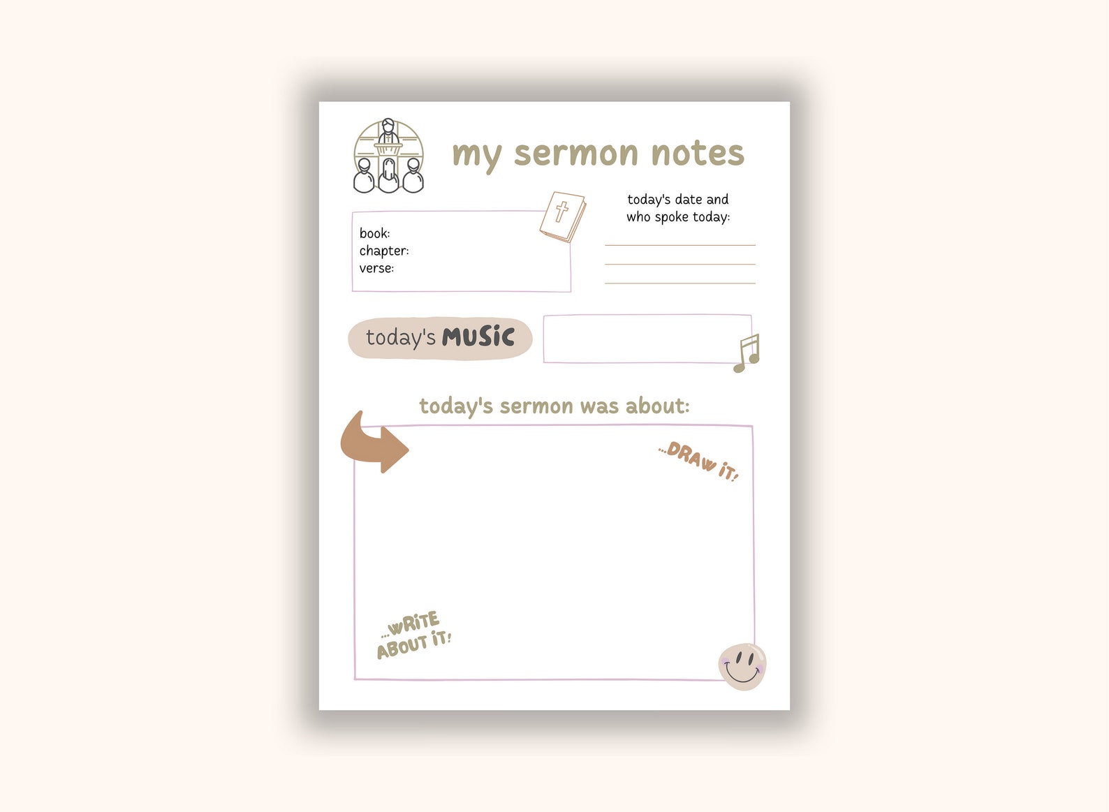 Printable Children's Church Activities, Sunday School Notes, Sermon ...