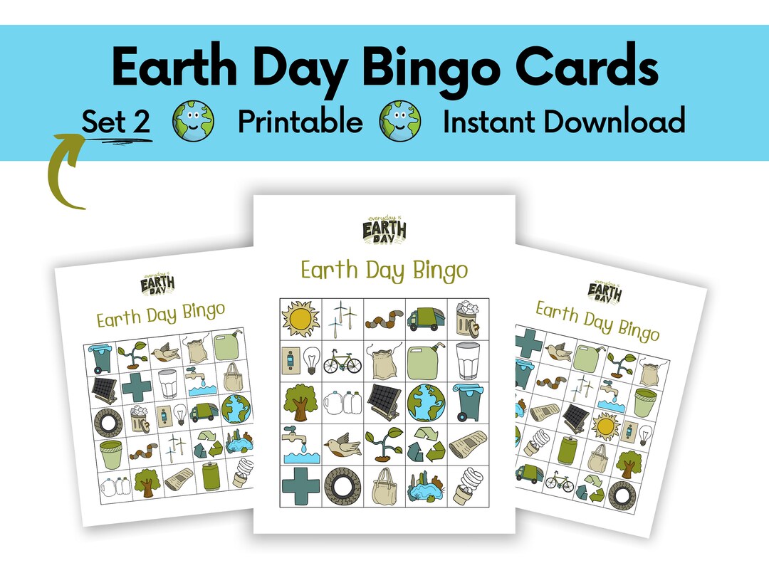 Earth Day Printables Preschool, Earth Day Bingo Cards, Earth Day ...