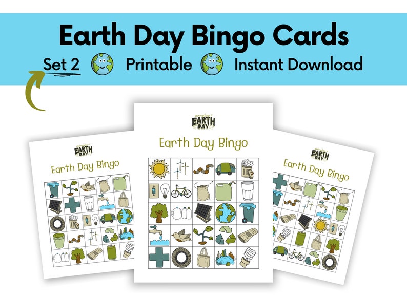 Earth Day Printables Preschool, Earth Day Bingo Cards, Earth Day ...