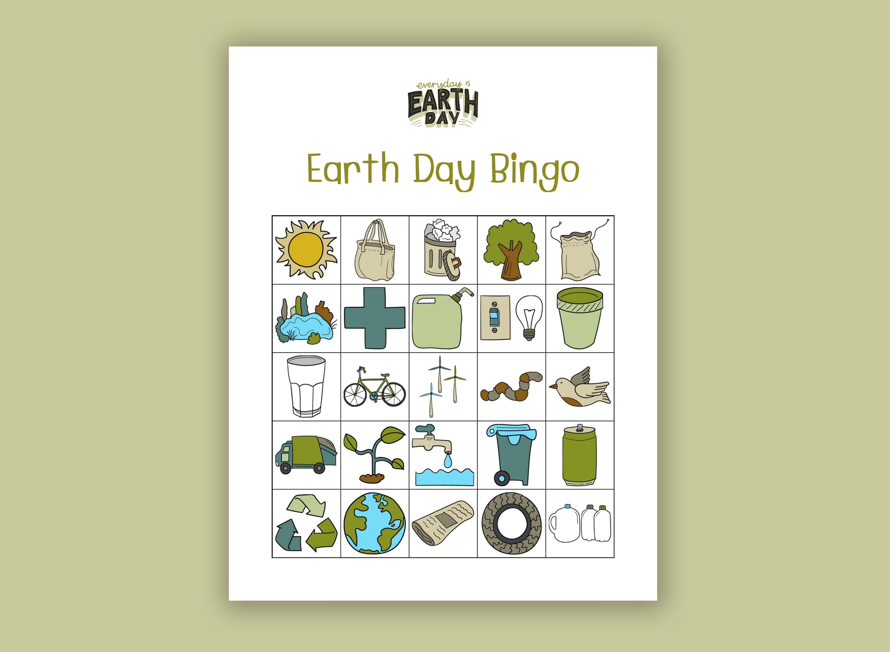 Earth Day Printables Preschool, Earth Day Bingo Cards, Earth Day ...