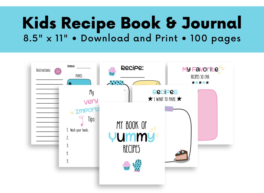Recipe Template Printable for Kids, Blank Recipe Page, Children's ...