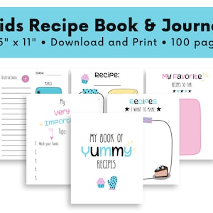 Recipe Template Printable for Kids, Blank Recipe Page, Children's ...