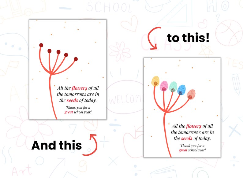 Handprint Art for Teacher Gift, Teachers Plant Seeds, DIY Teacher Gift ...