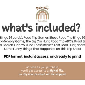 Travel Bingo Game Printable, Kids Road Trip Games Printable, Family ...