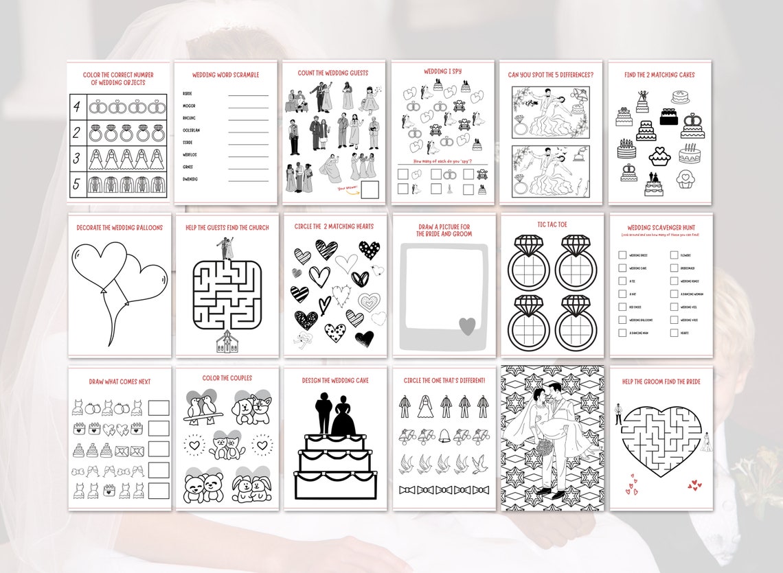 Kids Wedding Activities, Printable Wedding Activities for Kids, Kids ...