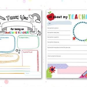 Printable Teacher Appreciation Coloring Pages, End of Year Teacher Gift ...