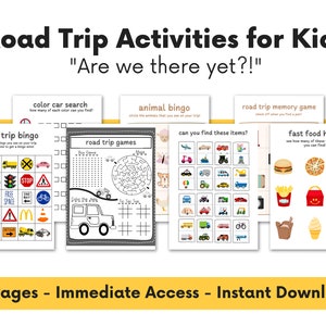 Travel Bingo Game Printable, Kids Road Trip Games Printable, Family ...