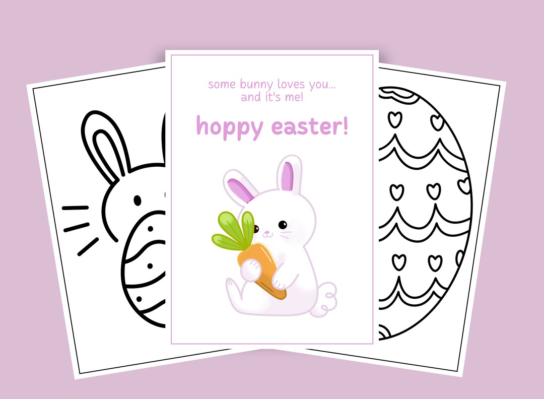Easter Bunny Letter for Kids With Coloring Sheets, Printable Instant ...