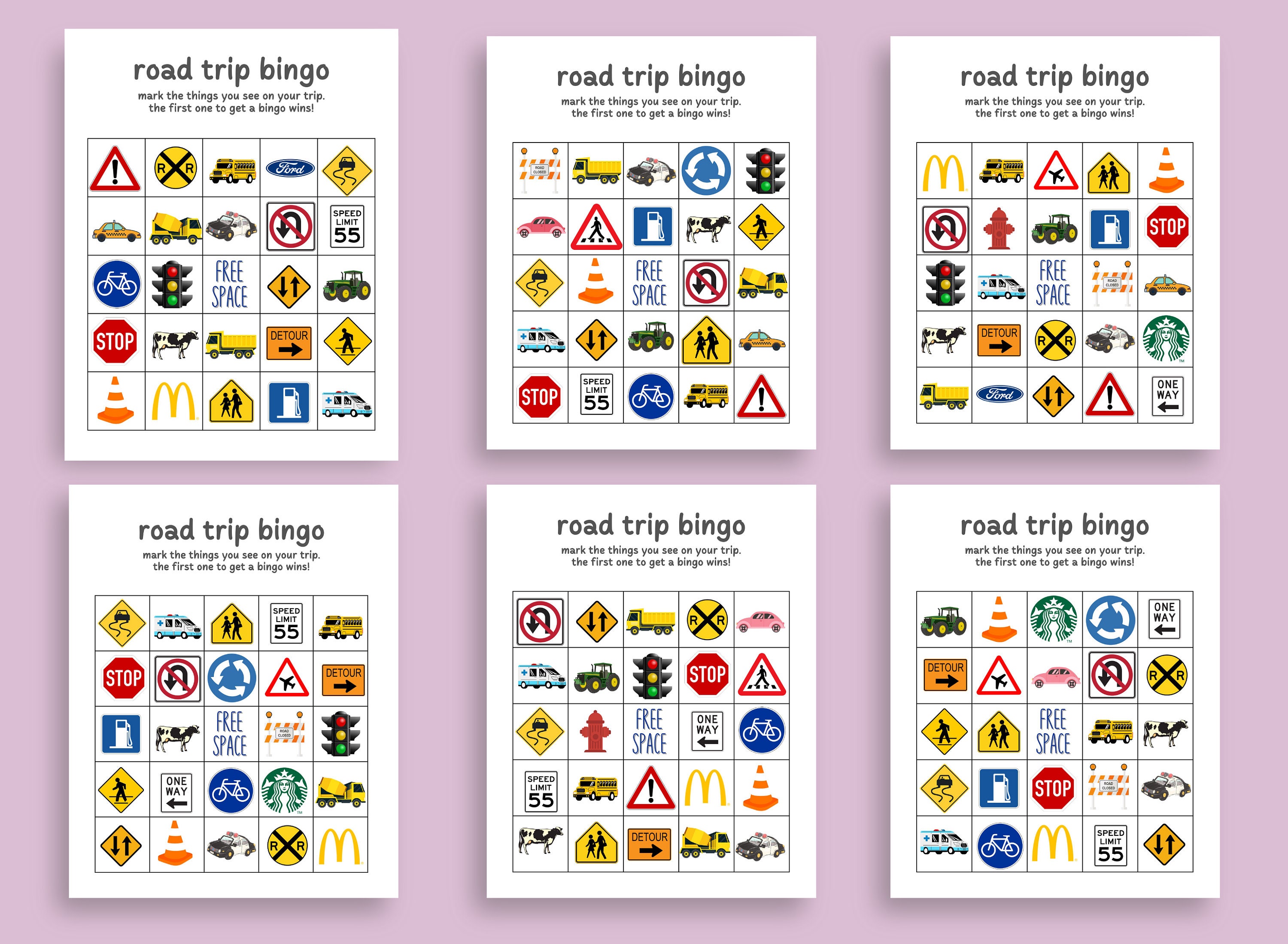Travel Bingo Game Printable, Kids Road Trip Games Printable, Family ...