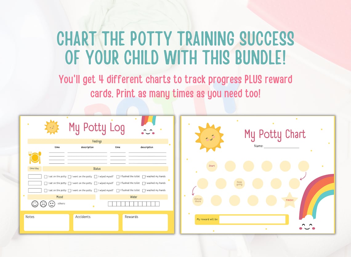Potty Training Chart Bundle, Prize Chart for Kids, Kids Chart ...
