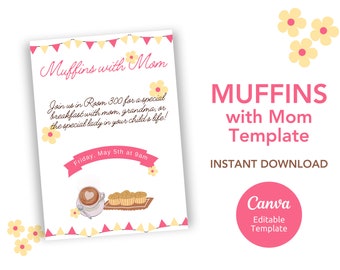 Muffins With Mom Template, Muffins With Mom Flyer, Muffins With Mom ...