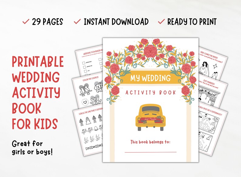 Kids Wedding Activities, Printable Wedding Activities for Kids, Kids ...