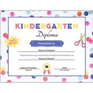 Editable Kindergarten Diploma, Kindergarten Graduation Template ...