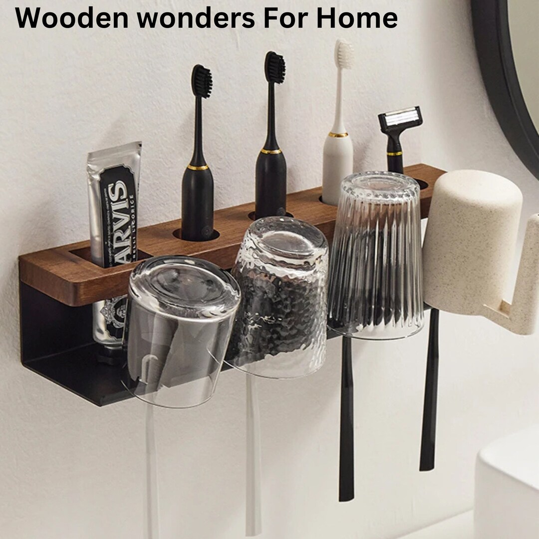 Toothbrush Holder Bathroom Storage Bathroom Shelves Razor Holder Tooth ...