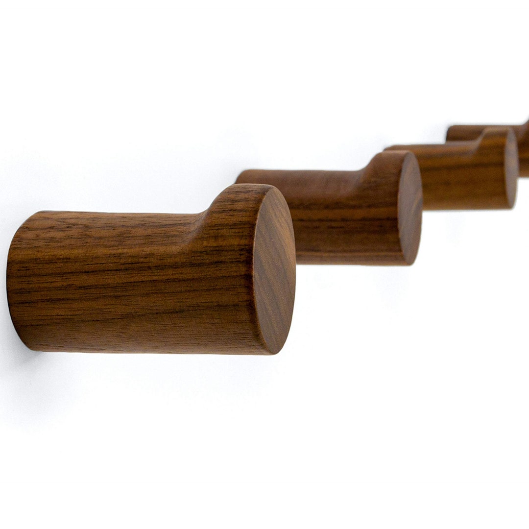 Handmade Decorative Coat Hooks-black Walnut and Beech Wood Hanging Hook ...