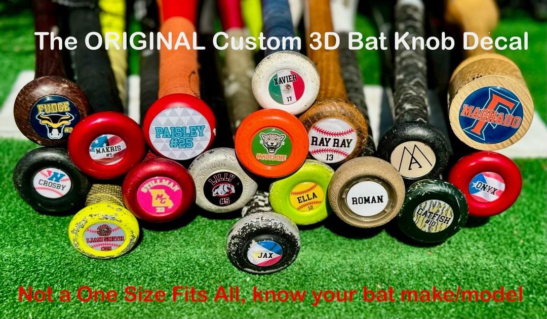 The Original Personalized 3D Bat Knob Decals: Level up Your Bat! - Etsy