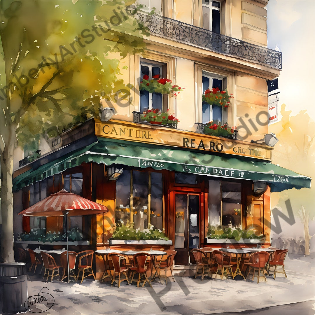 Quaint Watercolor Cafe - Etsy