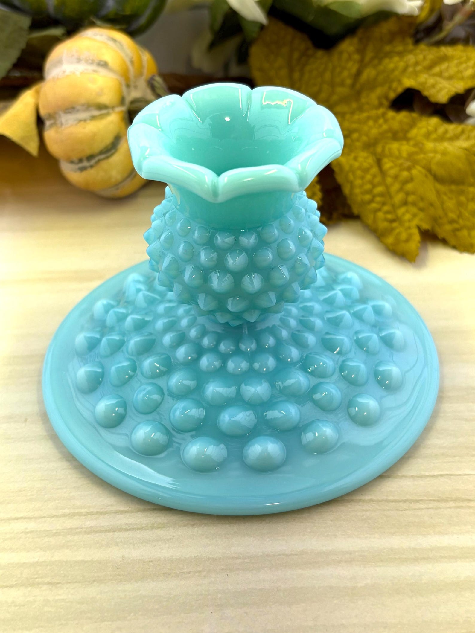 RARE FIND Vintage Fenton Pastel Turquoise Hobnail Milk Glass ...