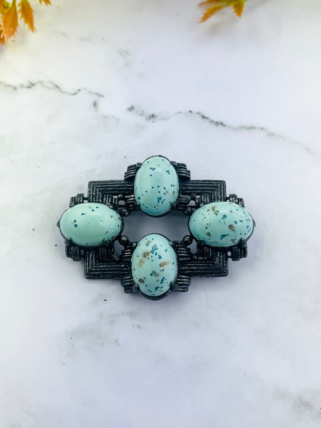 Vintage Turquoise Brooch Pin - Etsy