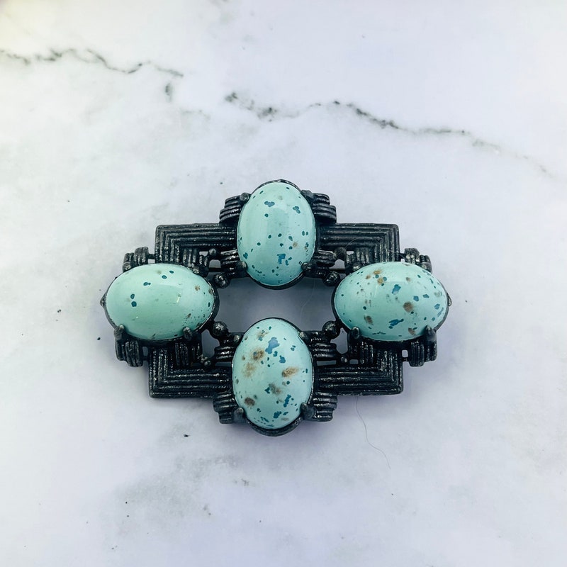 Turquoise Brooch - Etsy