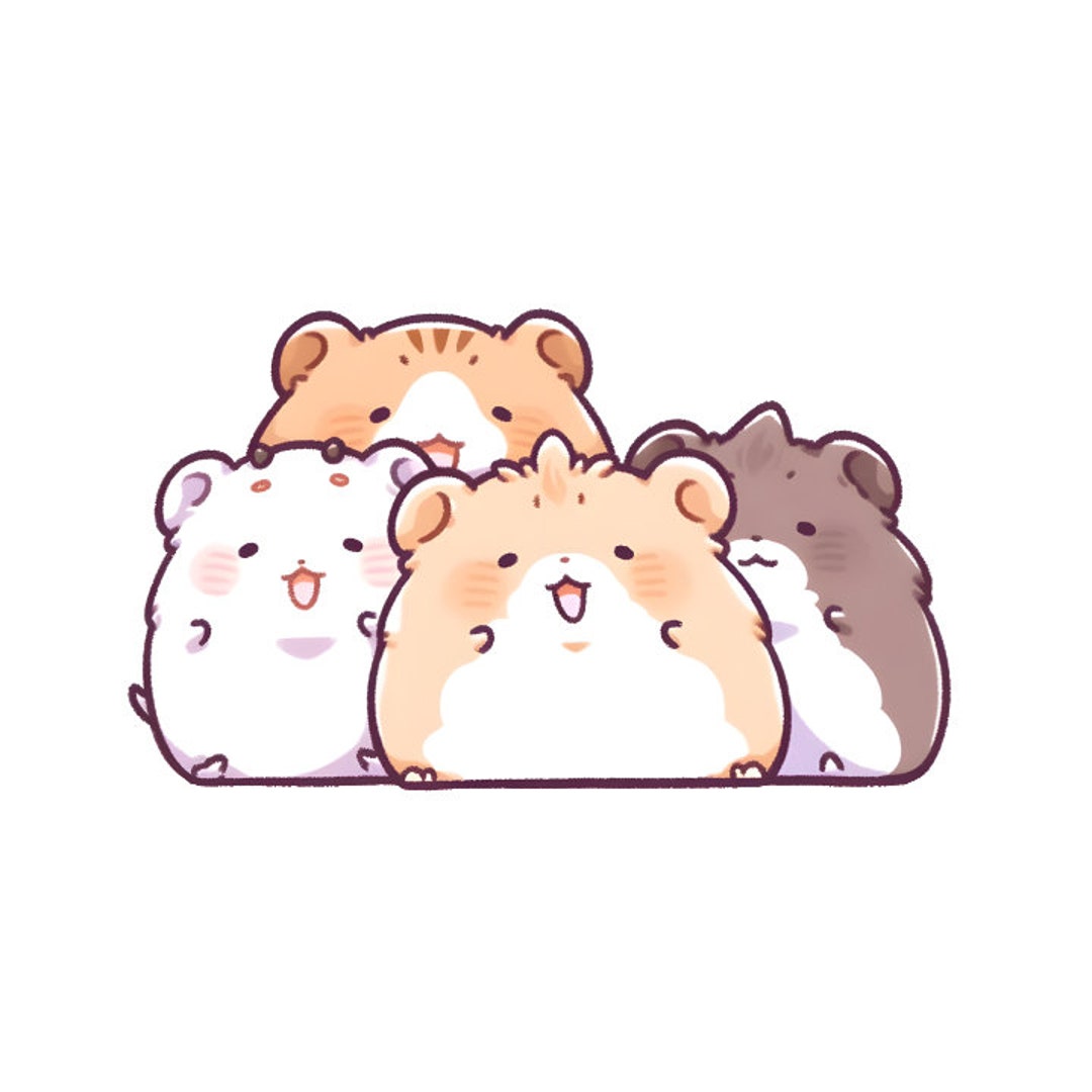 Animal Stickers, Cute Sticker, Cute Animal Stickers, Hamsters Digital ...