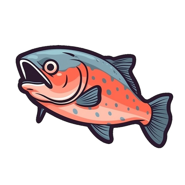 Cute Salmon Stickers - Etsy