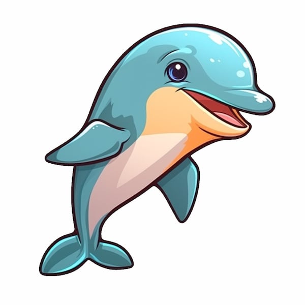 Dolphin Sticker - Etsy