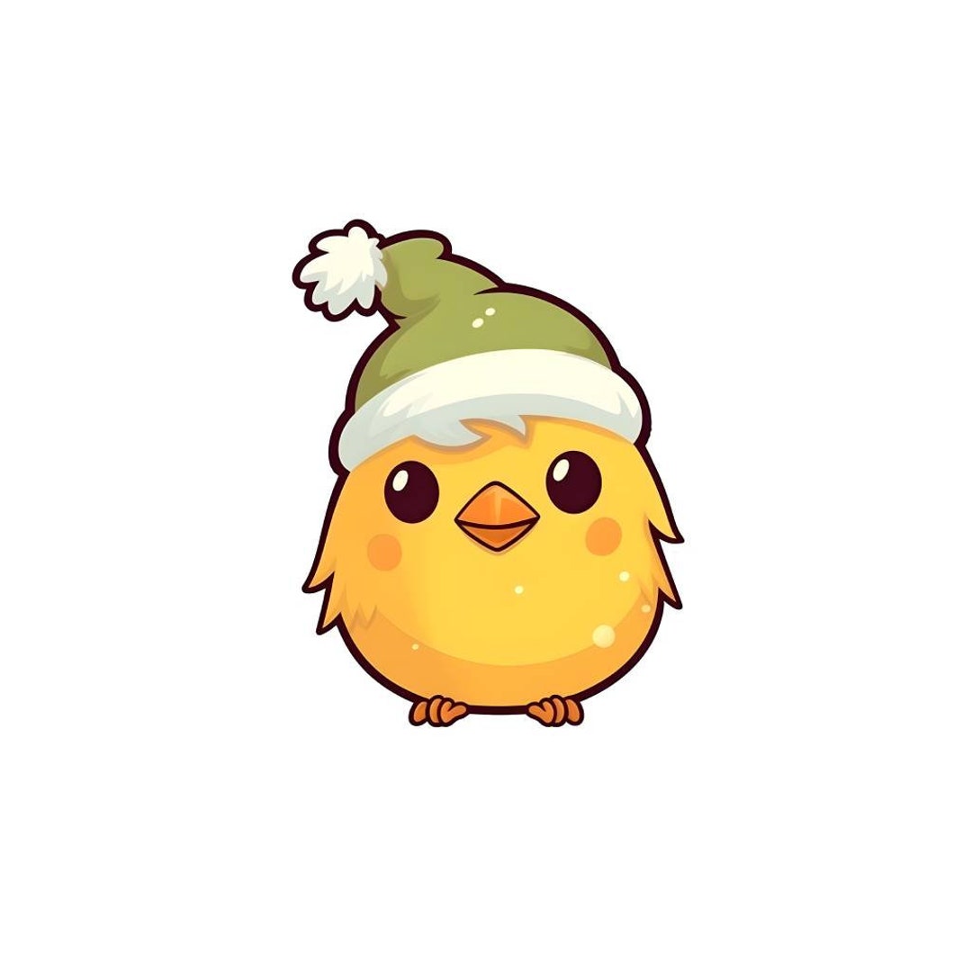 Christmas, Christmas Stickers, Cute Sticker, Cute Animal Sticker, Chick ...