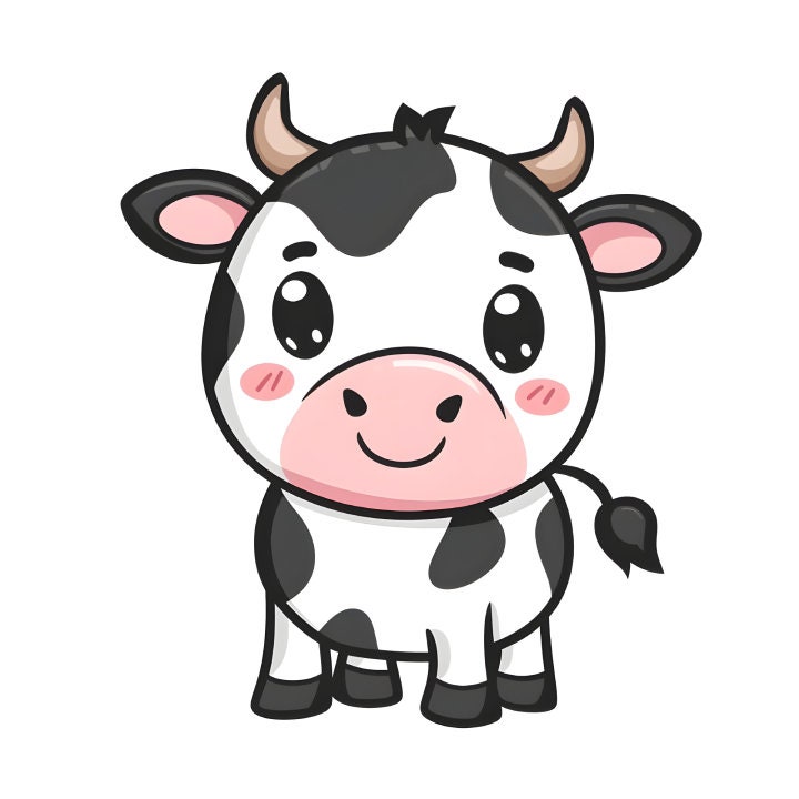Cow, Cow Sticker, Animal Stickers, Cute Sticker, Cute Animal Stickers ...