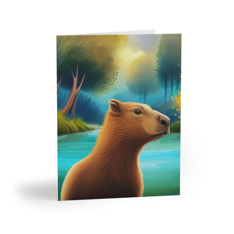 Capybara Thoughtful Capy Greeting Cards 8, 16, and 24 Pcs Capybara ...