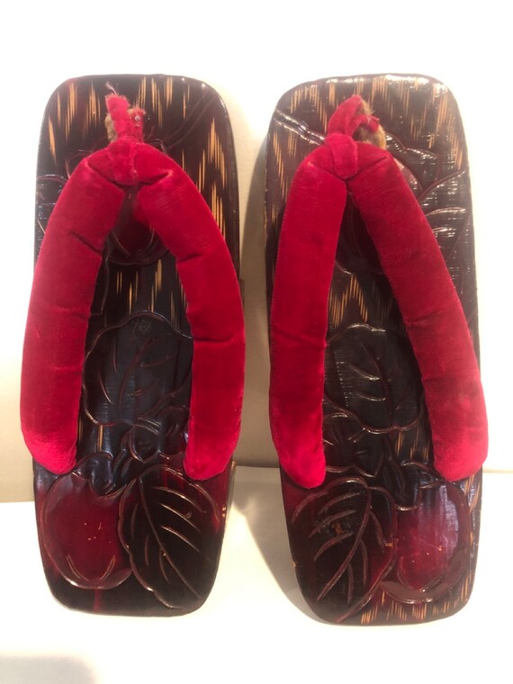 vintage japanese wooden geta - Gem