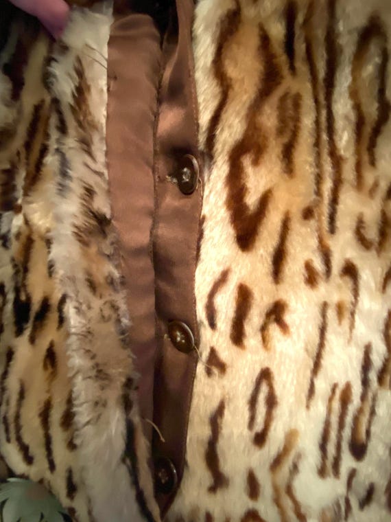 Ocelot Pattern Real Sheep Fur Vintage Extrem Coat, El… - Gem