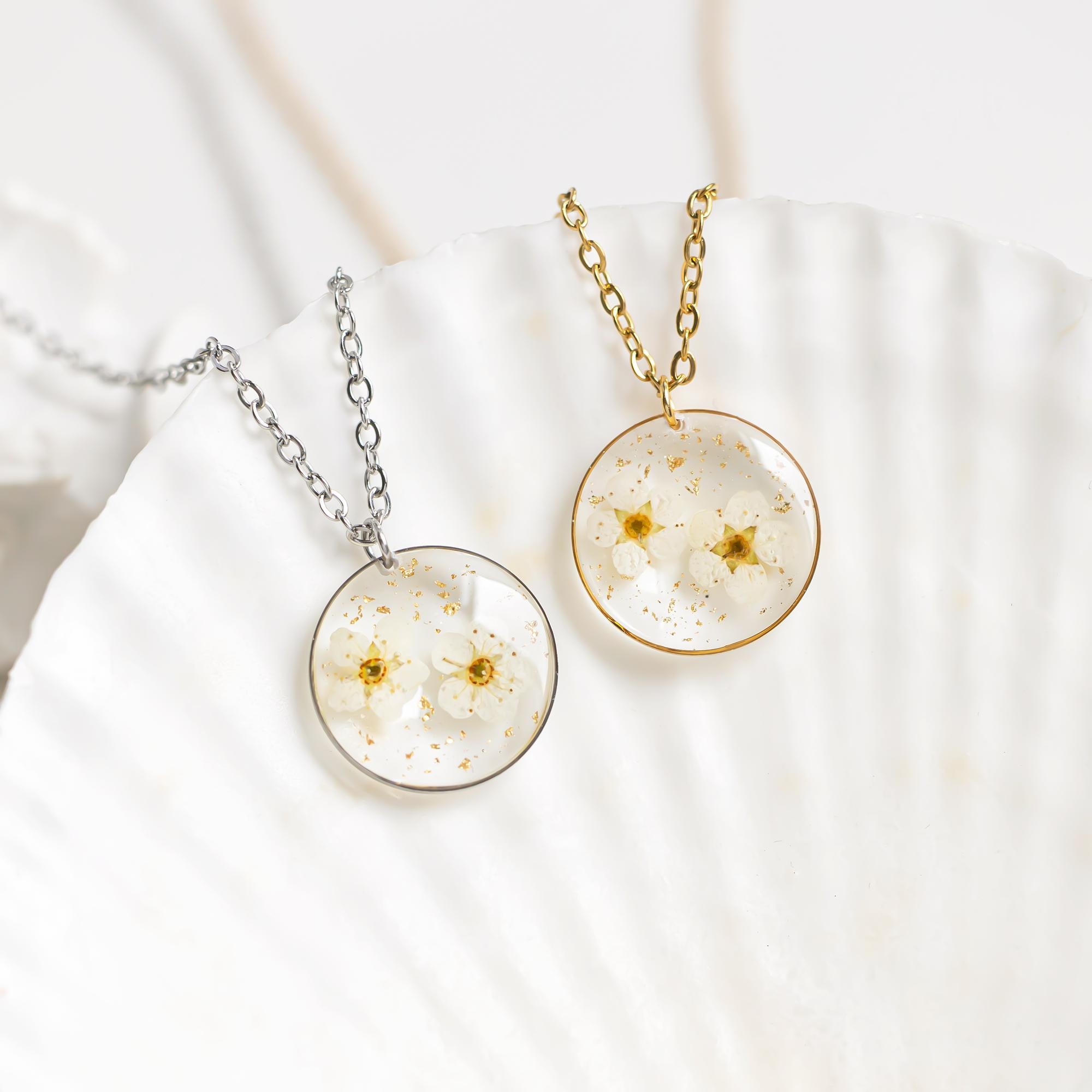 Real Daffodil Flower Necklace: March Birth Flower, Handmade Resin ...
