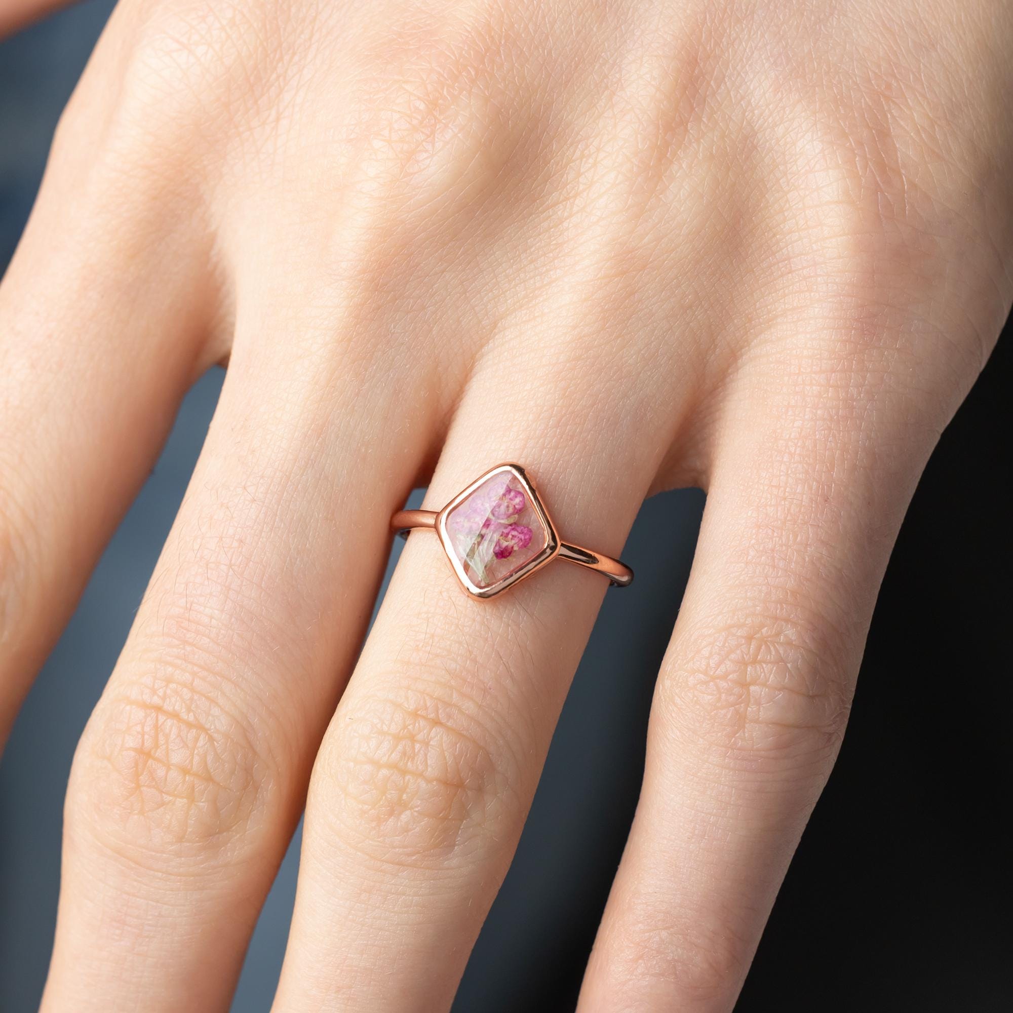 Real Flower Rings for Women, Handmade Real Flower Ring, Pressed Flower ...