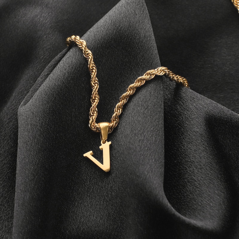 J Initial Pendant Chain - Etsy