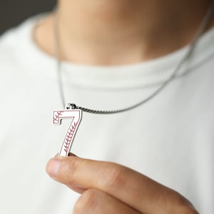 Sport Number Pendant Necklace, Custom Number Necklace, Baseball ...