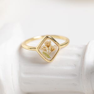 Real Flower Rings for Women, Handmade Real Flower Ring, Pressed Flower ...