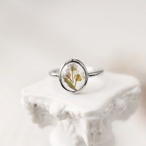 Pressed Flower Rings for Women, Handmade Real Flower Rings, Birthday Gift, Christmas Gift for ...