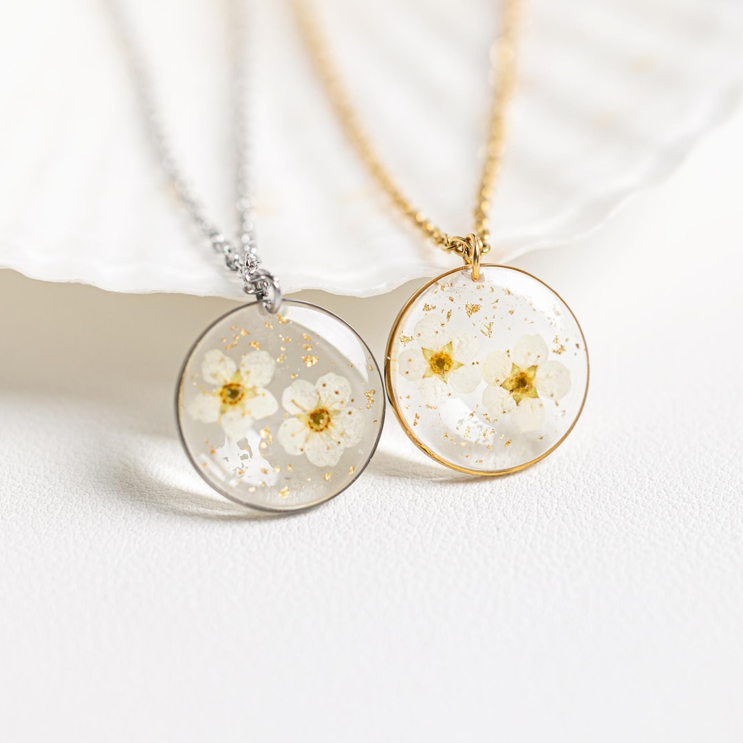 Real Daffodil Flower Necklace: March Birth Flower, Handmade Resin ...